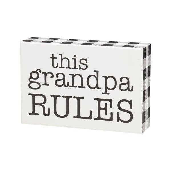 CA-3492 - *Grandpa Rules Box Sign – Collins Fresh + Original
