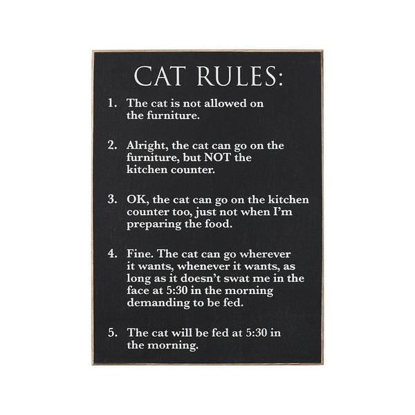 CS-9376 - Cat Rules Sign – Collins Fresh + Original